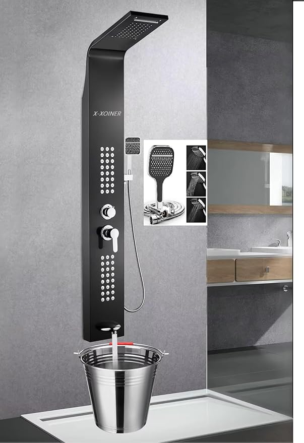 X-XONIER Stainless Steel 304 Grade Shower Panel 5in1+3 way handheld ...