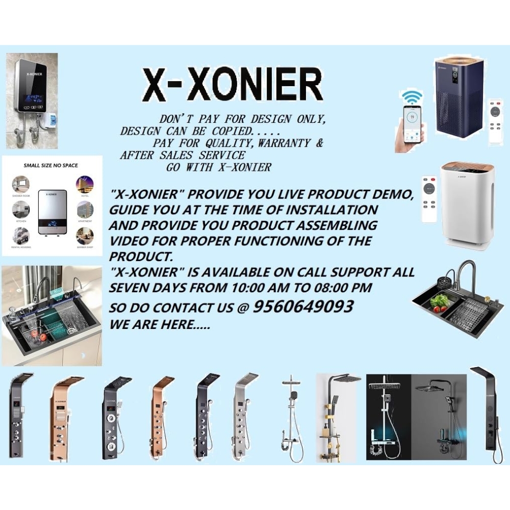 X-XONIER Stainless Steel 304 Grade Shower Panel 6 in 1 Modern Tower ...