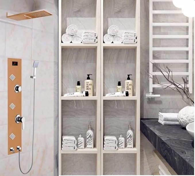 X-XONIER® Stainless Steel 304 Grade shower Panel 6 in 1 Tower System ...